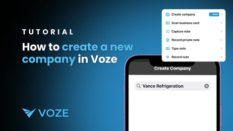 How To Create A Company In Voze On Your Mobile Phone