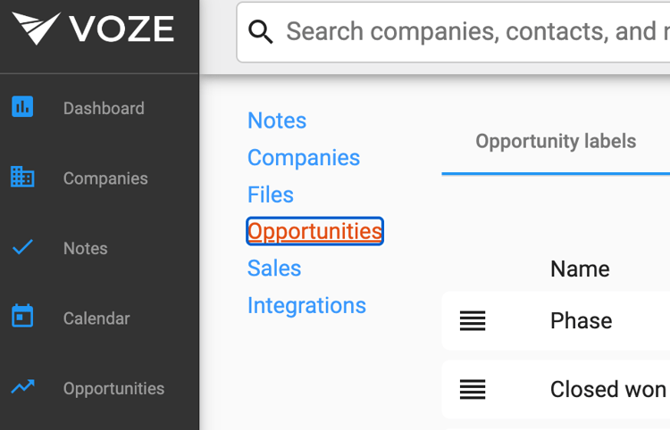 Set up Opportunities