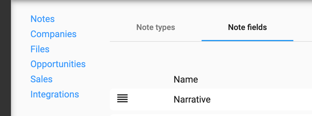 Manage note fields