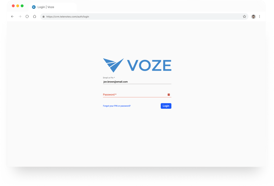 Improvements to Voze Login