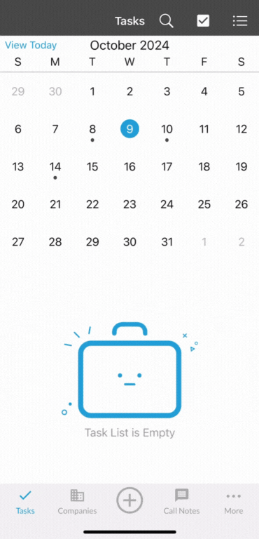 View upcoming, overdue, and completed tasks