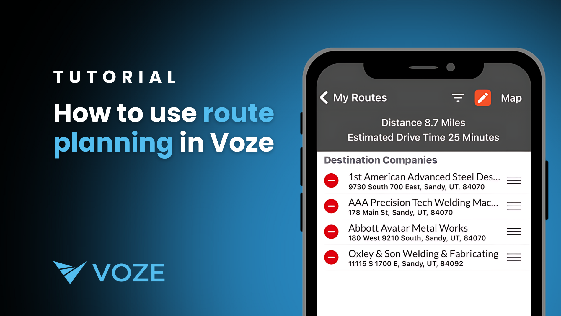 How To Use Route Planning In Voze